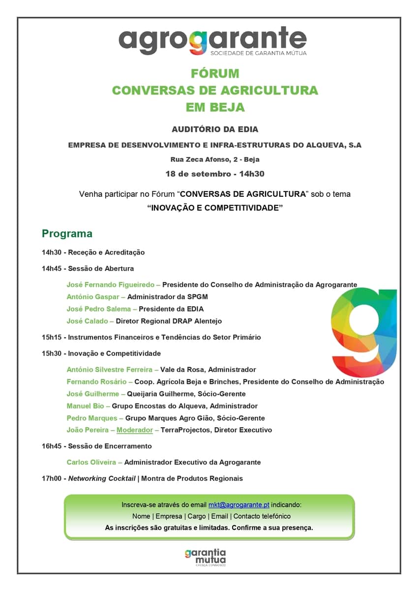 Agrogarante promove fórum “Conversas de Agricultura” em Beja | Agrotec.pt